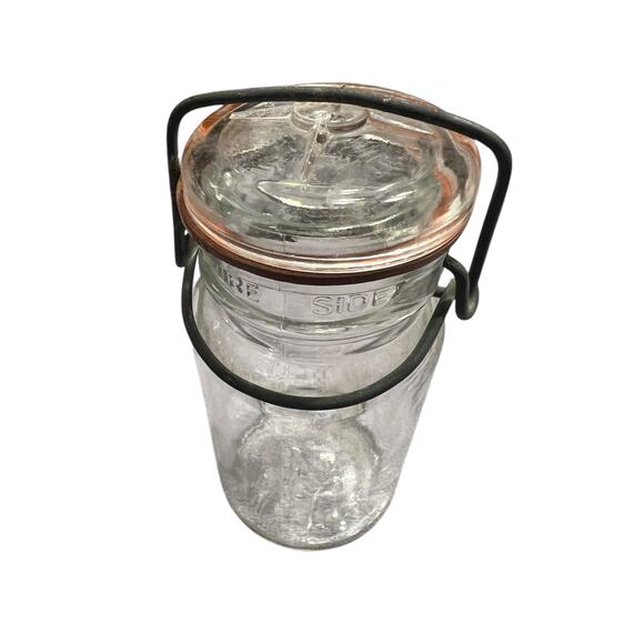 1877 | Kitchen | Vintage Glass Wire Closure Jar 877 Canning With Wire ...